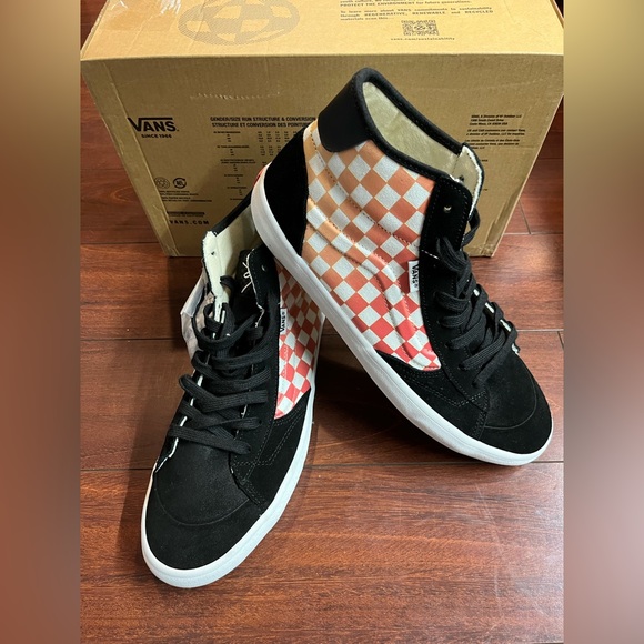 Vans | Shoes | Vans The Lizzie High Top Checkerboard Mens 1 Suede Shoe ...